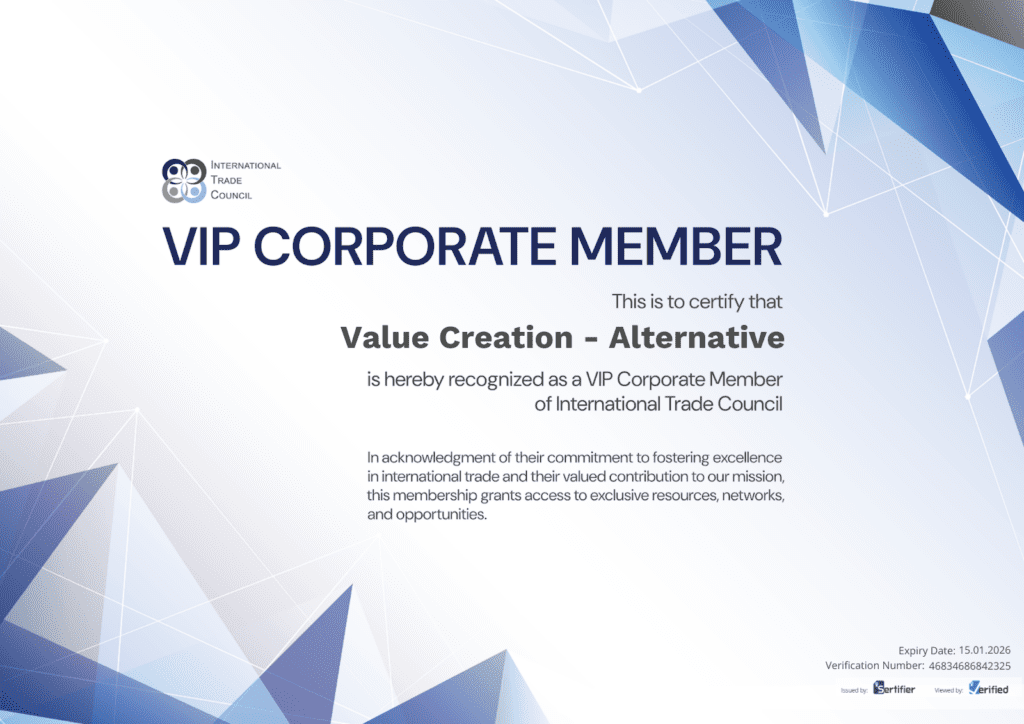 Value Creation - Alternative is Recognised as a VIP Corporate Member of ...